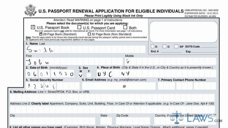 Us Passport Application Renewal Form For Minors Pdf Fillable ... Us Passport Application Renewal Form For Minors Pdf Fillable ...